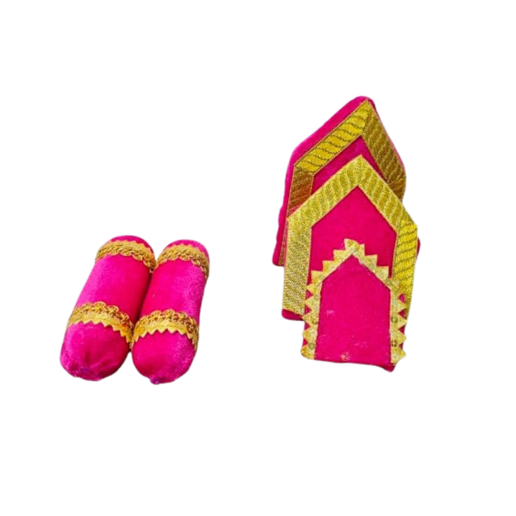 MORAYA Pink Pooja Gaadi & Takiya for God Idol Rukhamini SHG, Pack Of 1