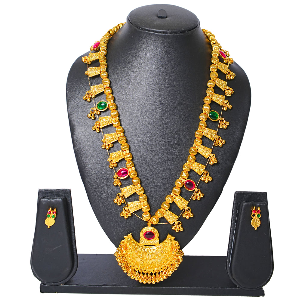 EKTA HANDMADE JEWELLERY Kolhapuri Saj Traditional Artificial Har Golden ...