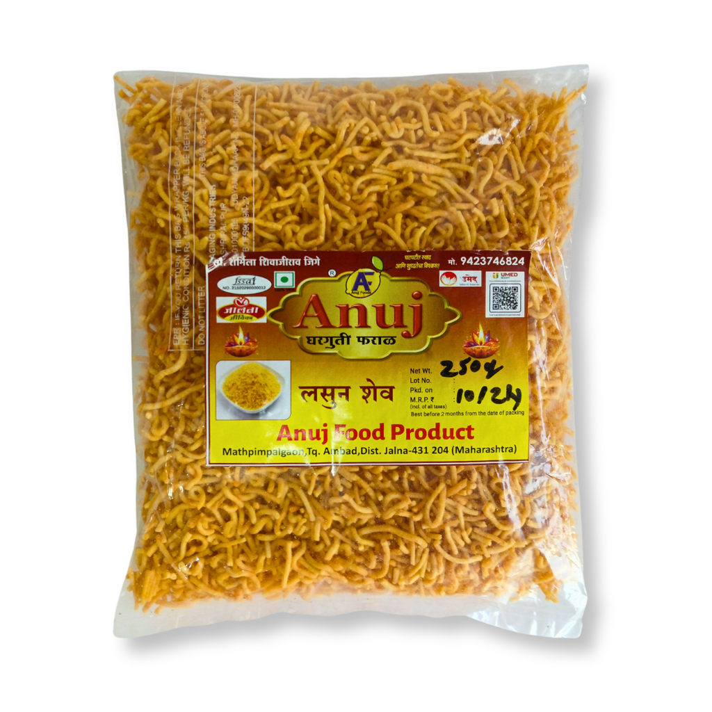 ANUJ FOODS Lasun Shev, Made By Natural Ingredients, No Artificial Flav