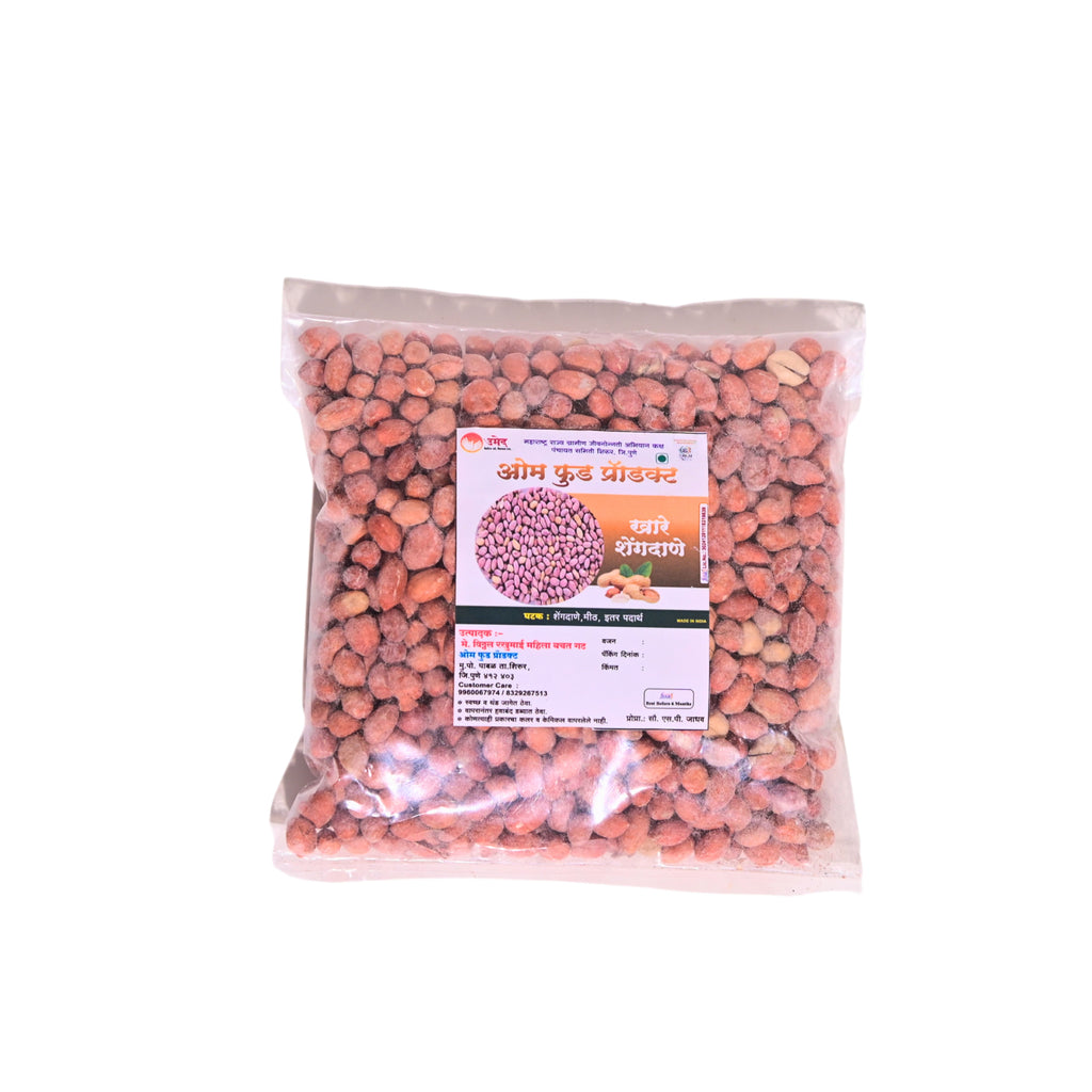 OM FOODS Salted Roasted Groundnut, Vitthal RukhamaiSHG Made By Natural