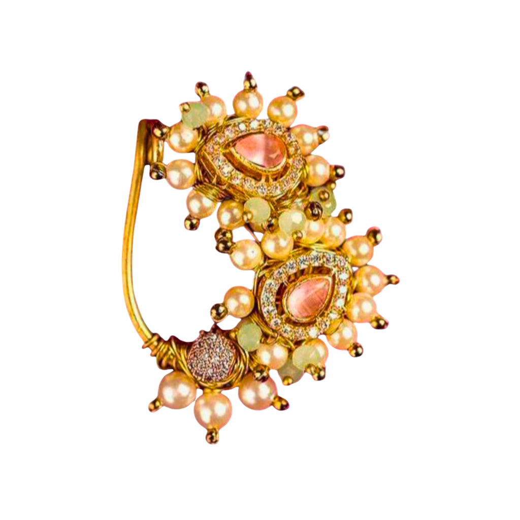 Atharva Creation Bridal Stones Nath – Stone Studded Wedding Nath | 1 Unit