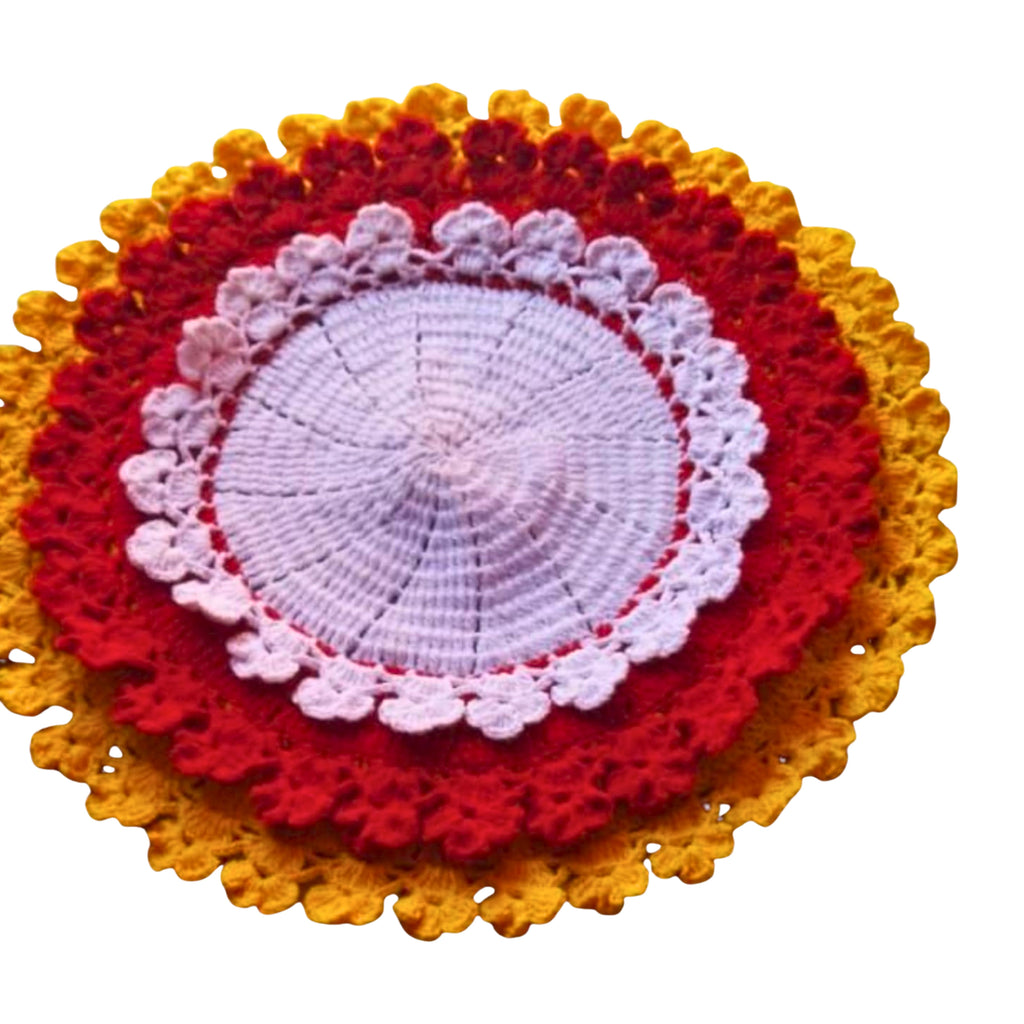 Bharari CMRC Pooja Thali Rumal – Handmade Decorative Cloth for Pooja Plate