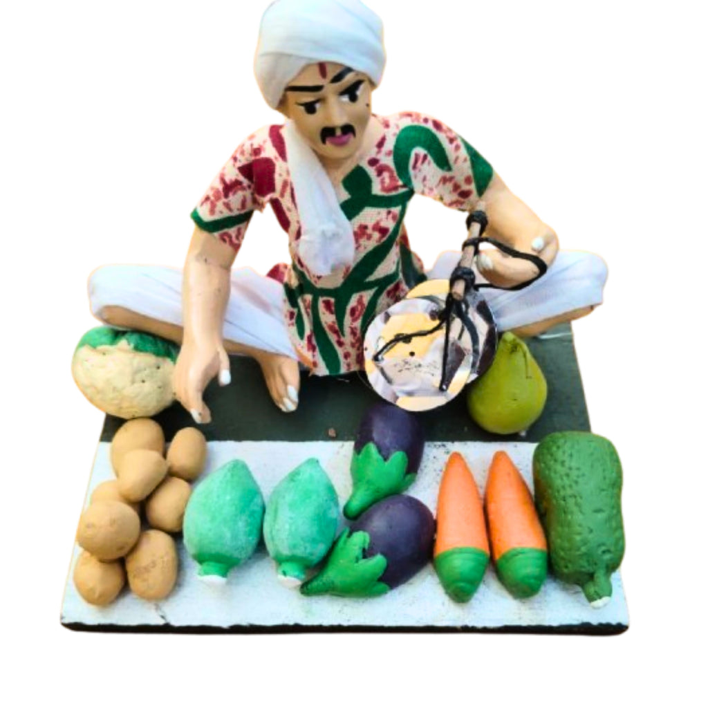 SADARAM Vegetable Seller Man Handmade Earthen Clay Figurine by SHG ...